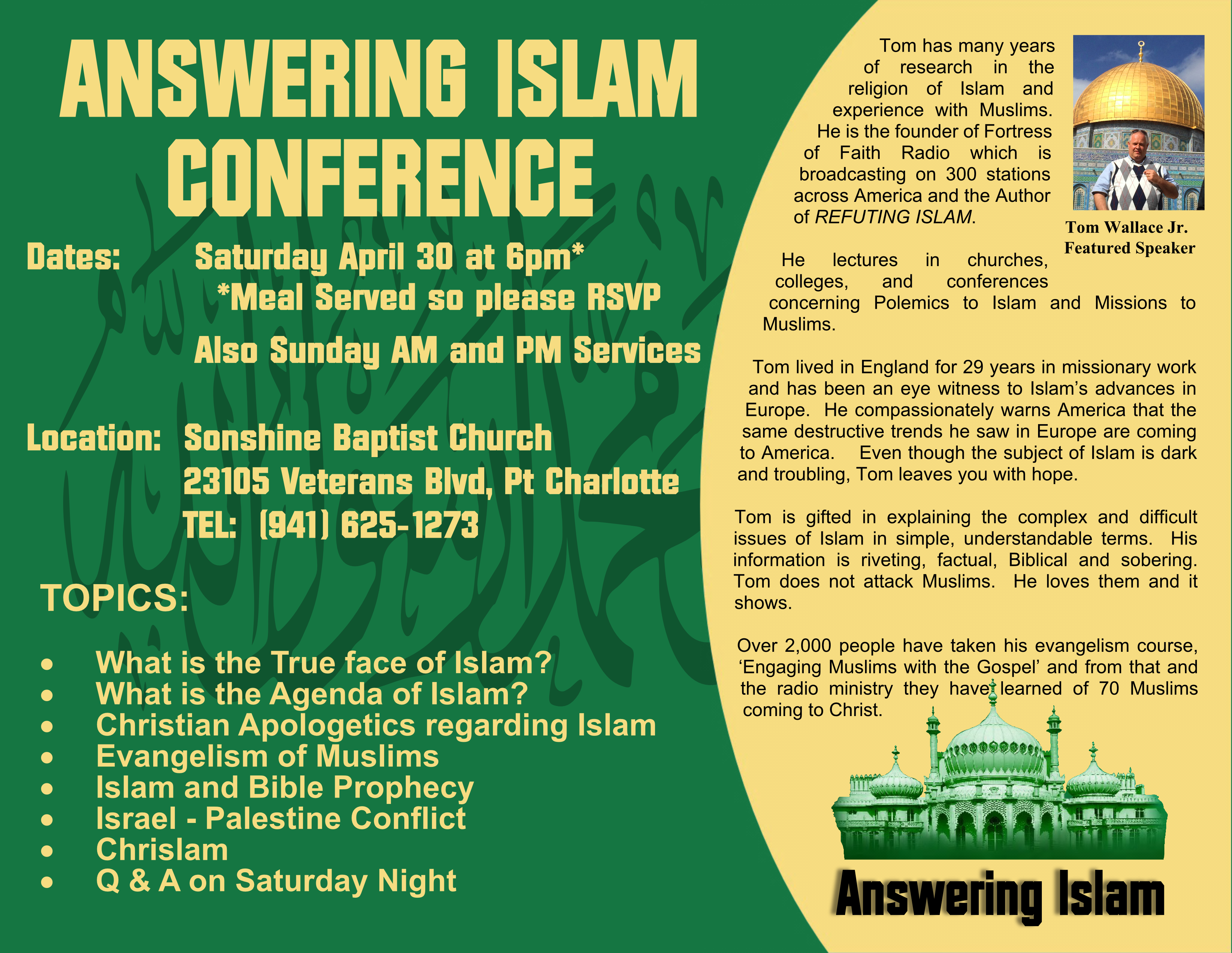 Answering Islam Conference | Sonshine Baptist Church